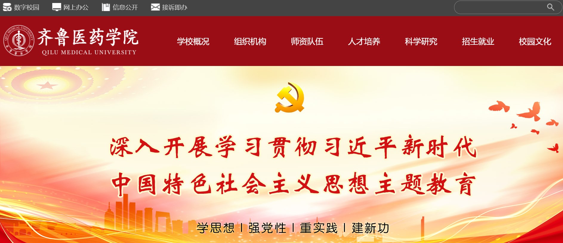 齐鲁医药学院：https://www.qlmu.edu.cn